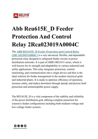 Abb Reu615E_D Feeder Protection And Control Relay 2Rca023019A0004C.pdf