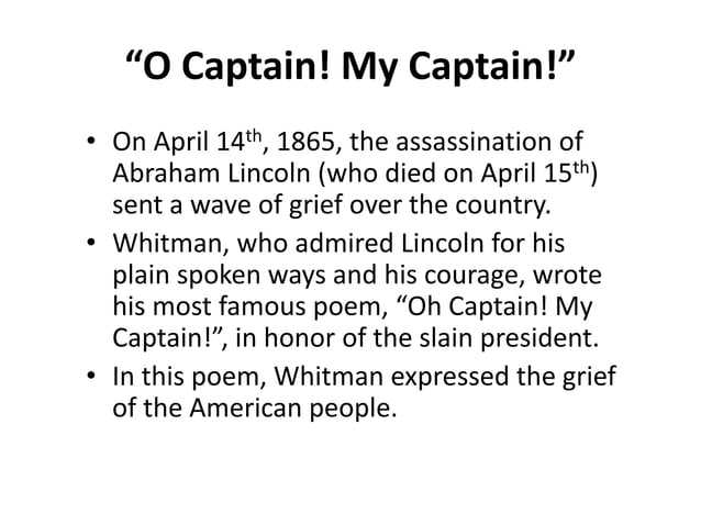 Abbrev Whitman PPT Oh Captain My Cpatain | PPT