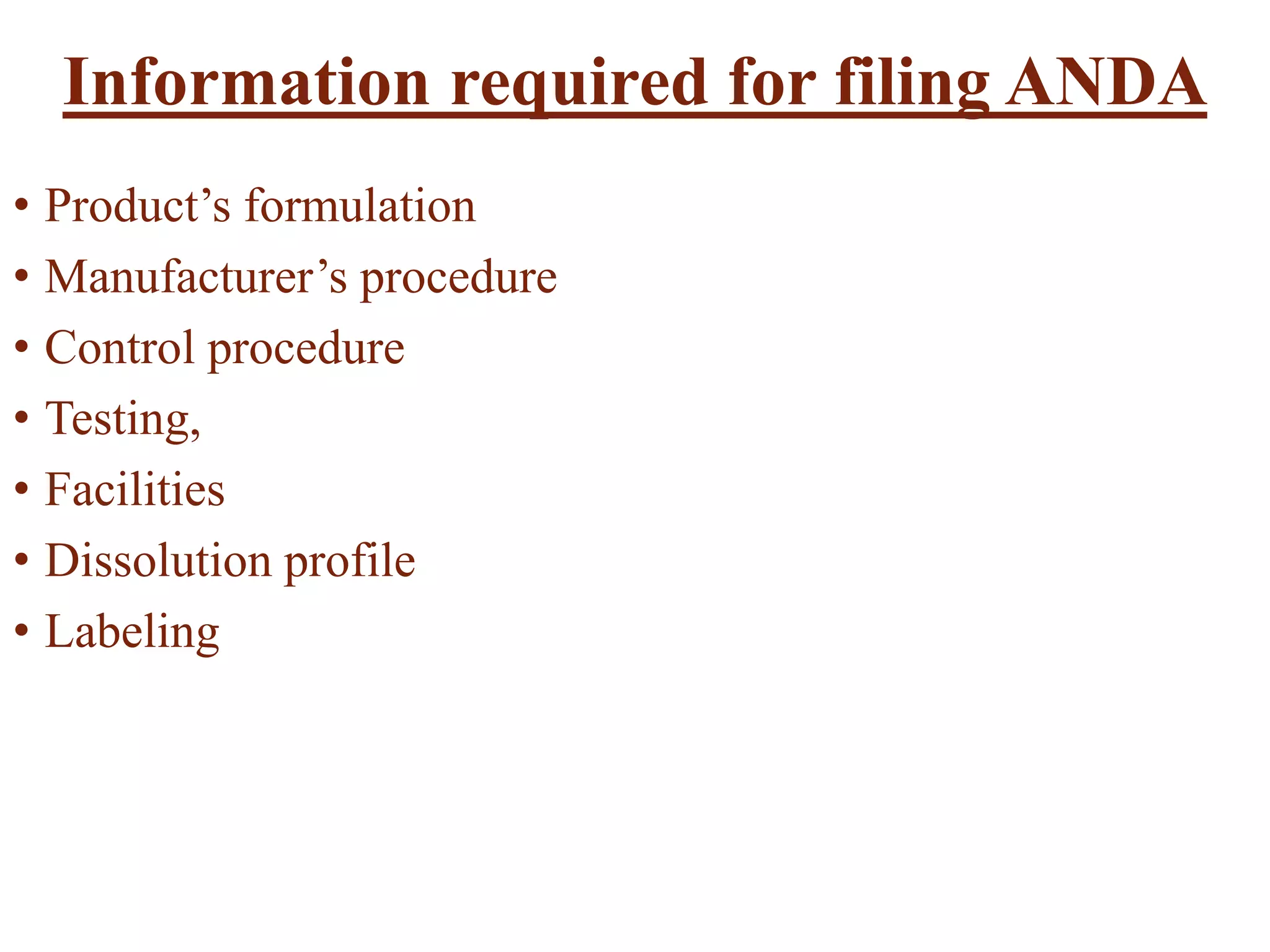 Abbreviated New Drug Application [ANDA] | PPTX