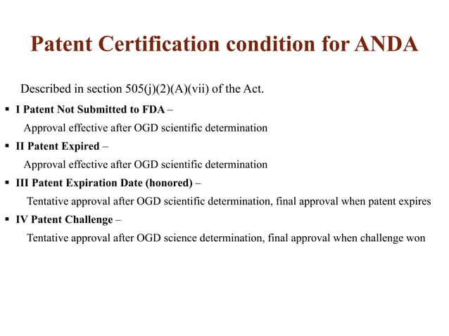 Abbreviated New Drug Application [ANDA] | PPTX | Pharmaceutical ...