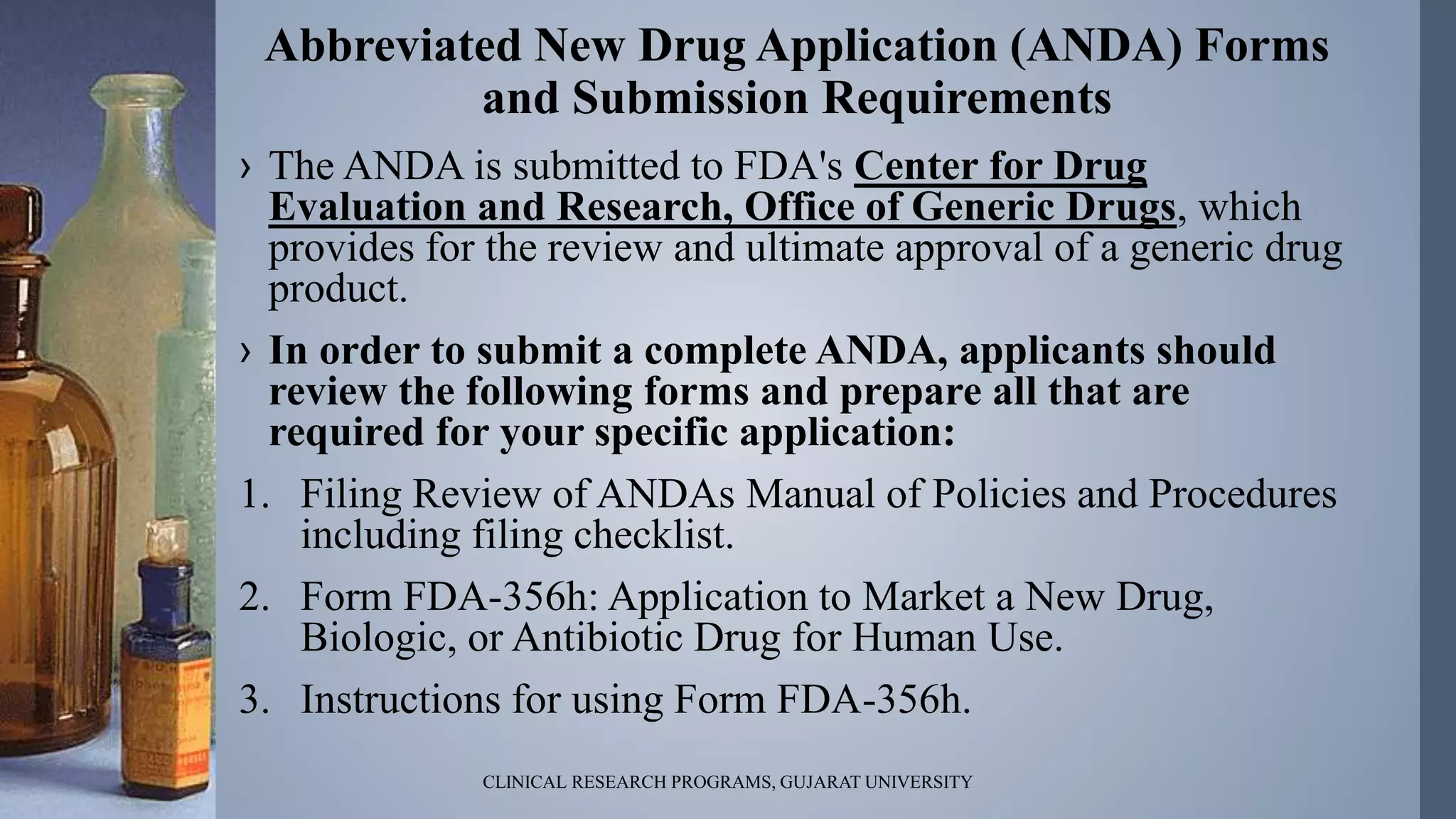 Abbreviated New Drug Application (ANDA) | PPTX