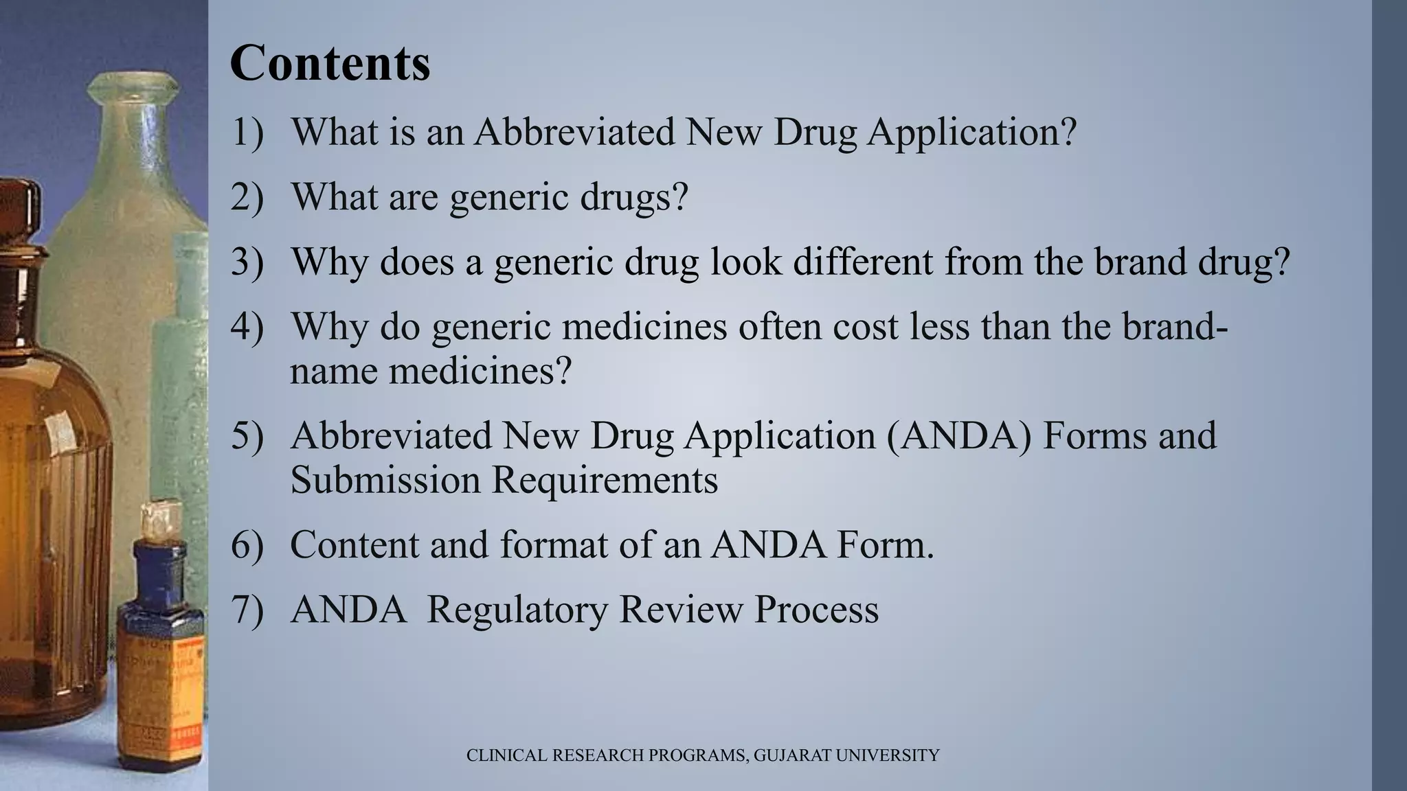 Abbreviated New Drug Application (ANDA) | PPTX