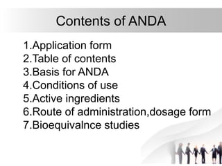 Abbreviated New Drug Application (ANDA) | PPTX