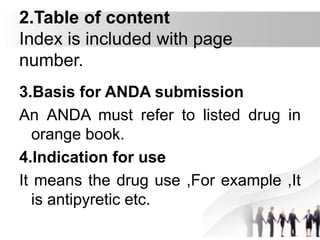 Abbreviated New Drug Application (ANDA) | PPTX