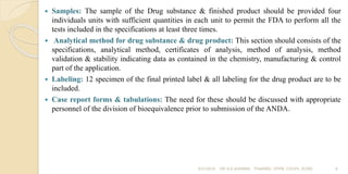 Abbreviated new drug application submission | PPTX