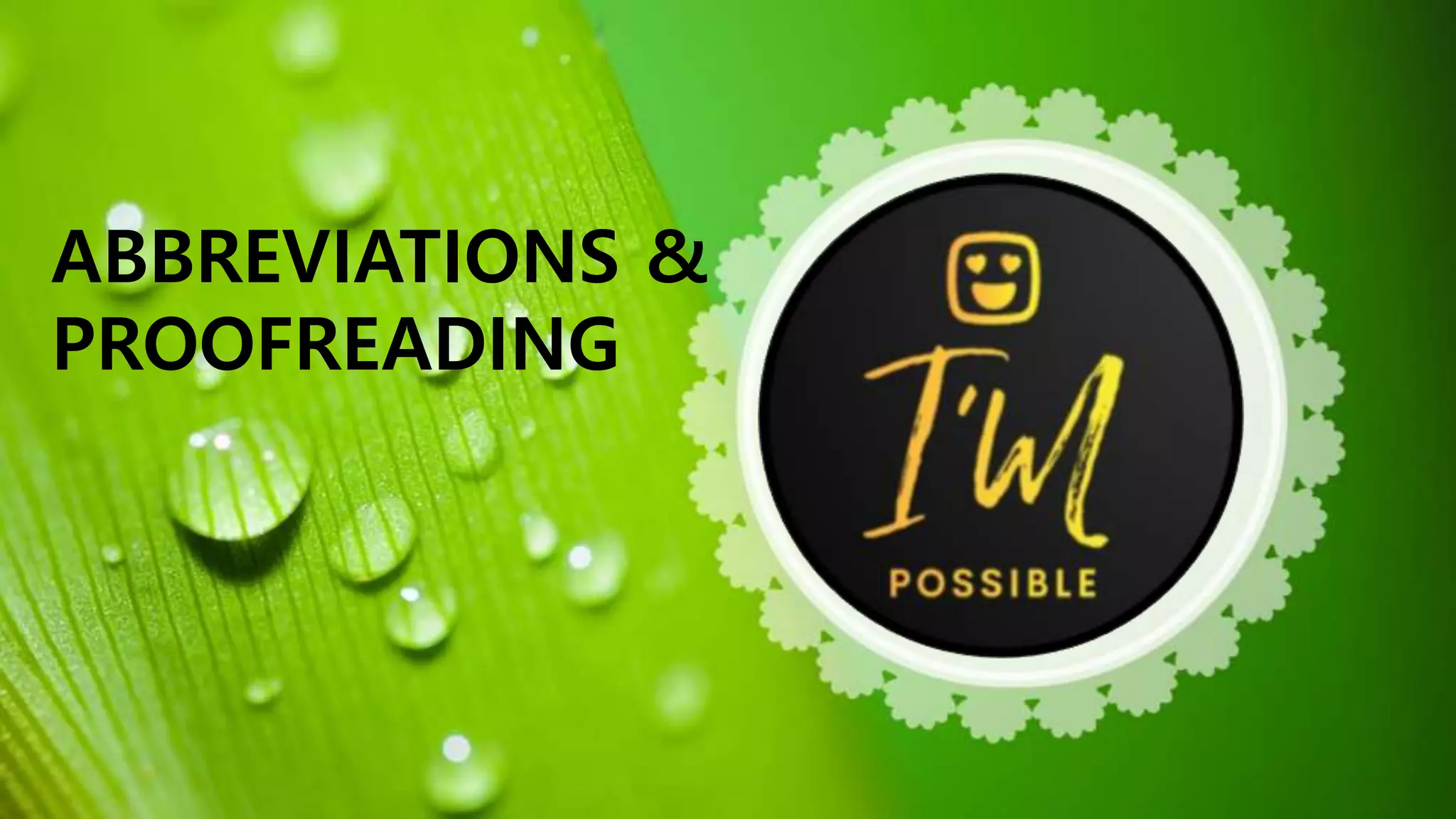 Abbreviation & Proof-reading | PPT