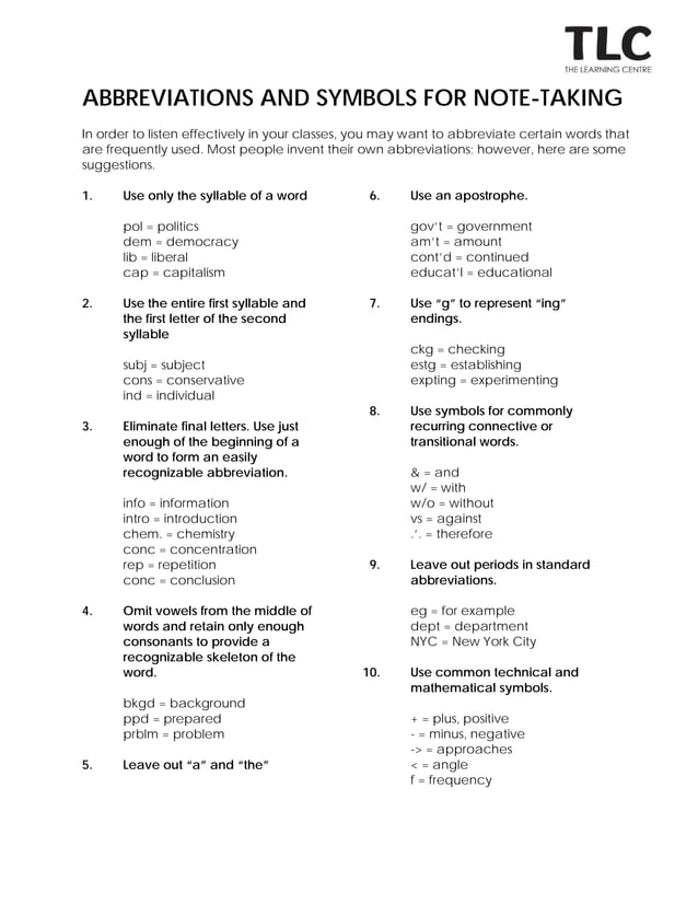 Abbreviation and-symbols-for-note | PDF