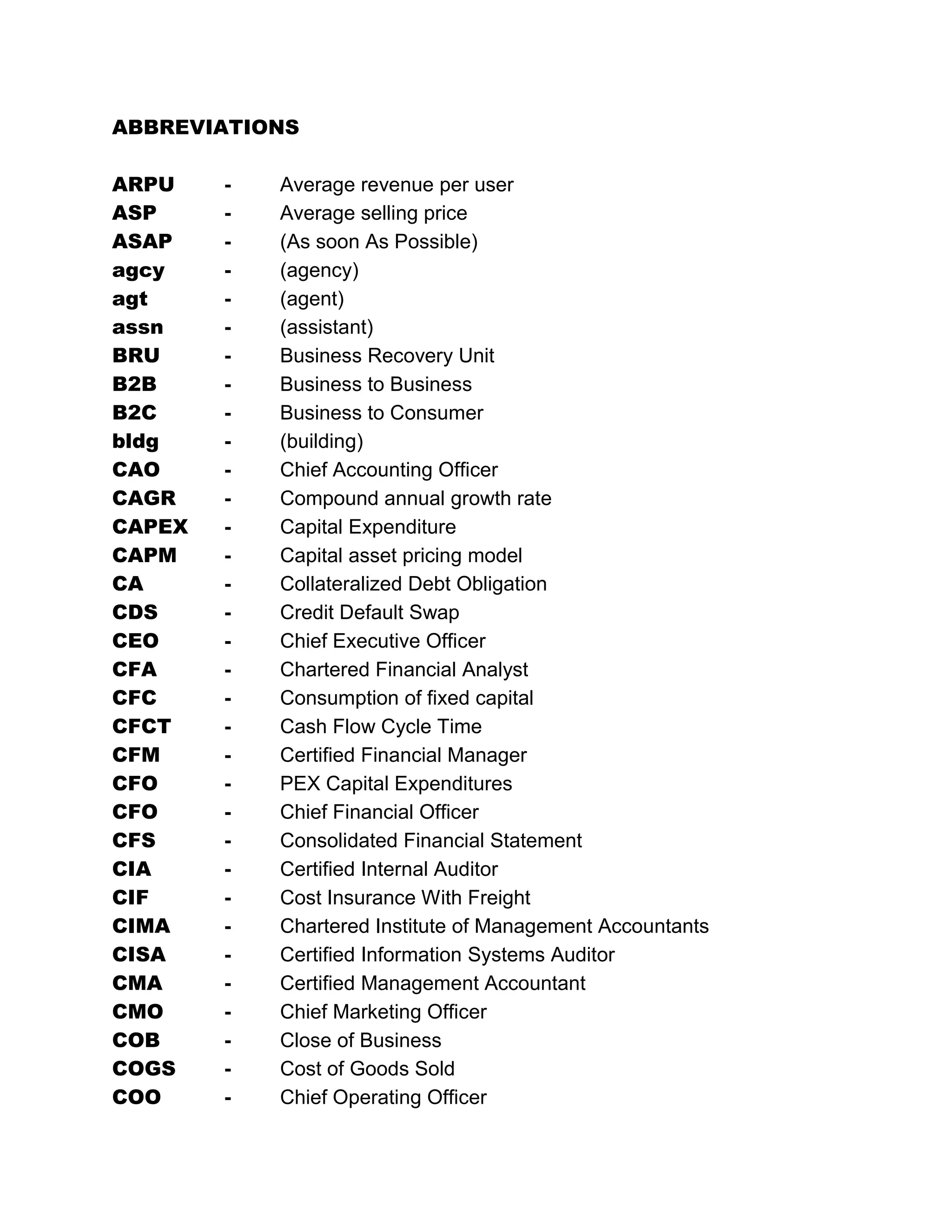 Abbreviation 2 | DOCX