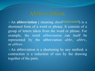 Abbreviation and jargon PPT