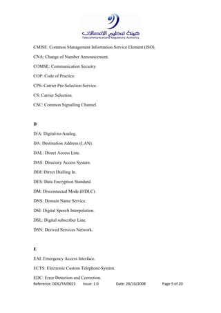 Acronyms and Abbreviations in Telecommunications List | PDF
