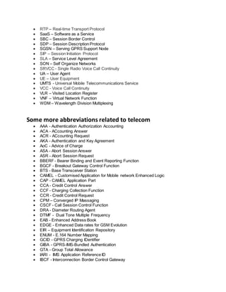 Telecom Abbreviations | DOCX
