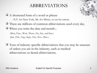 Abbreviations, acronyms and ellipsis | PPT