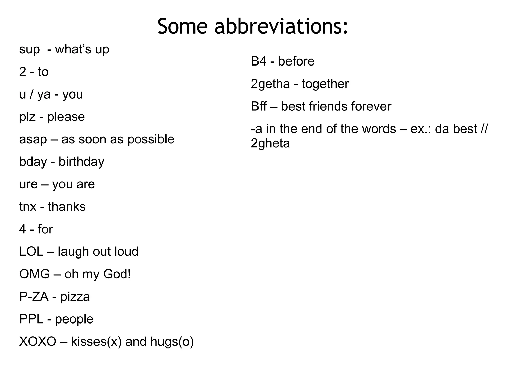 Abbreviations Apresentação | PPT