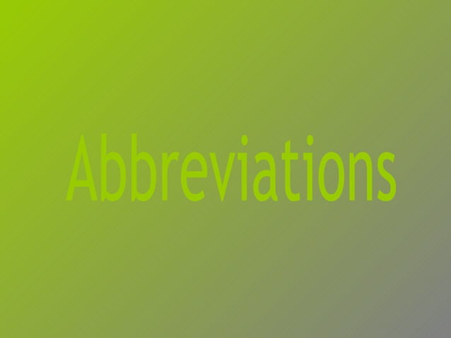 Abbreviations Apresentação | PPT