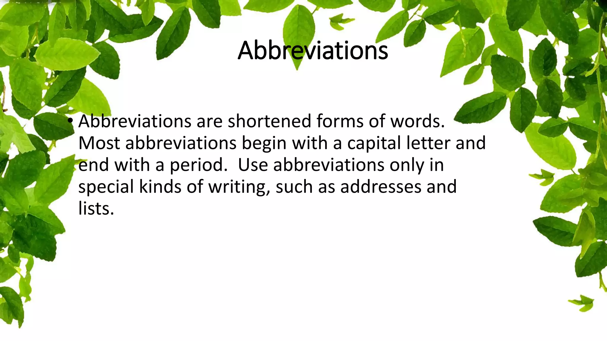 Abbreviations Rules and Guidelines | PPTX