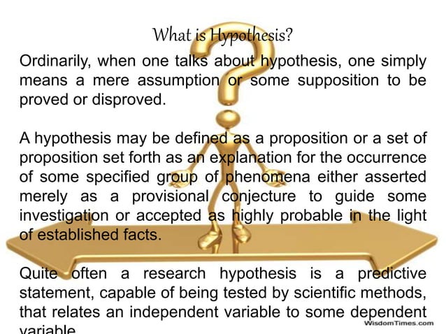 Hypothesis in Research Methodology | PPTX | Science
