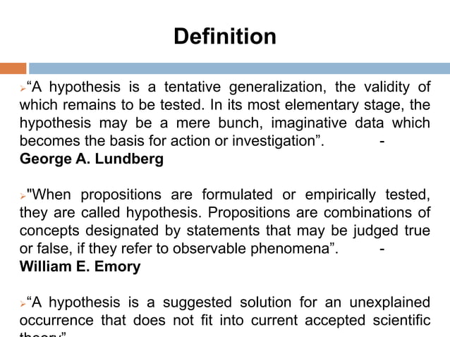 Hypothesis in Research Methodology | PPTX | Science