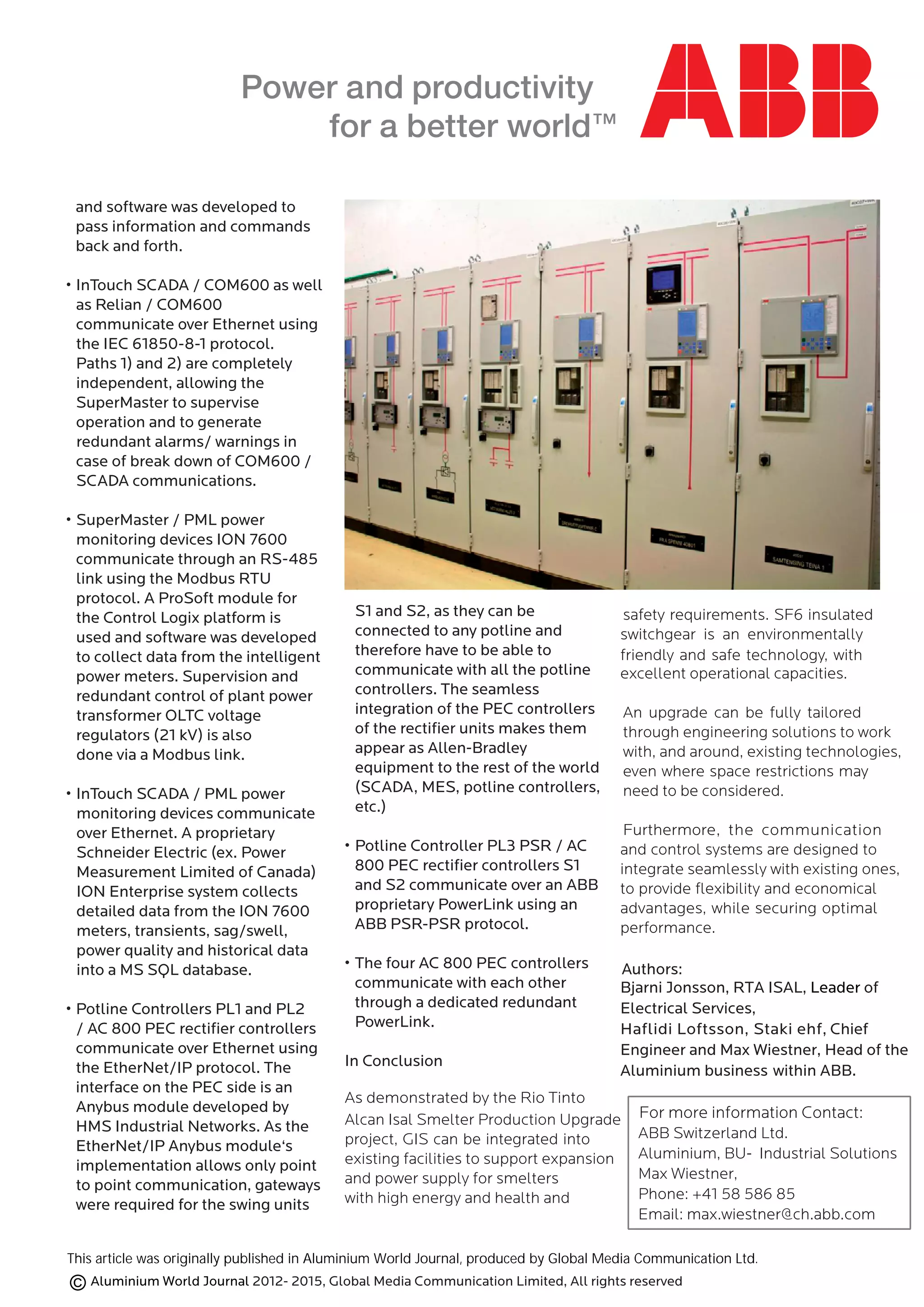 ABB: RIO TINTO ALCAN ISAL Smelter Expansion Project | PDF