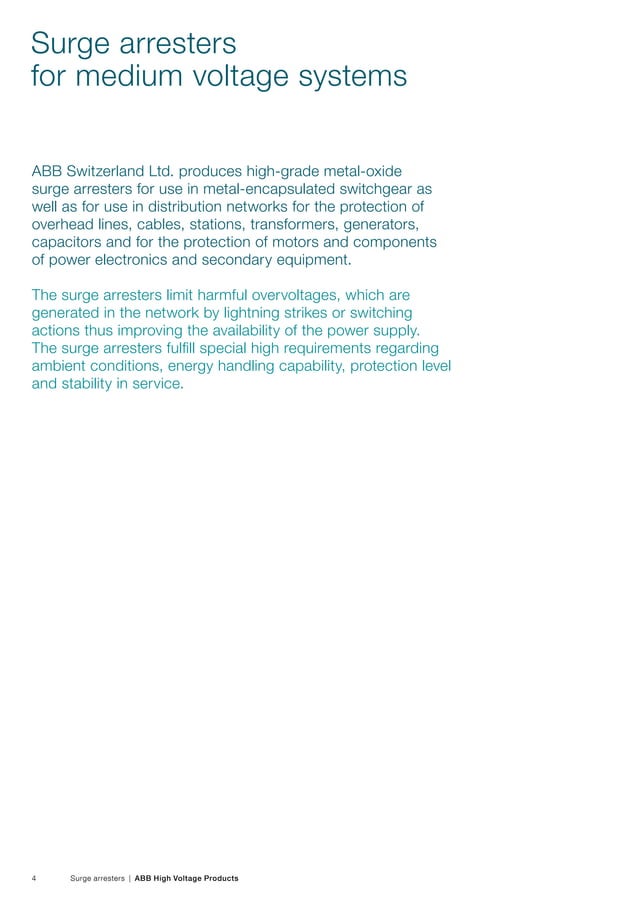 ABB Medium Voltage MV Surge Arresters - AC & DC Surge Arresters & Protection for High Voltage ...