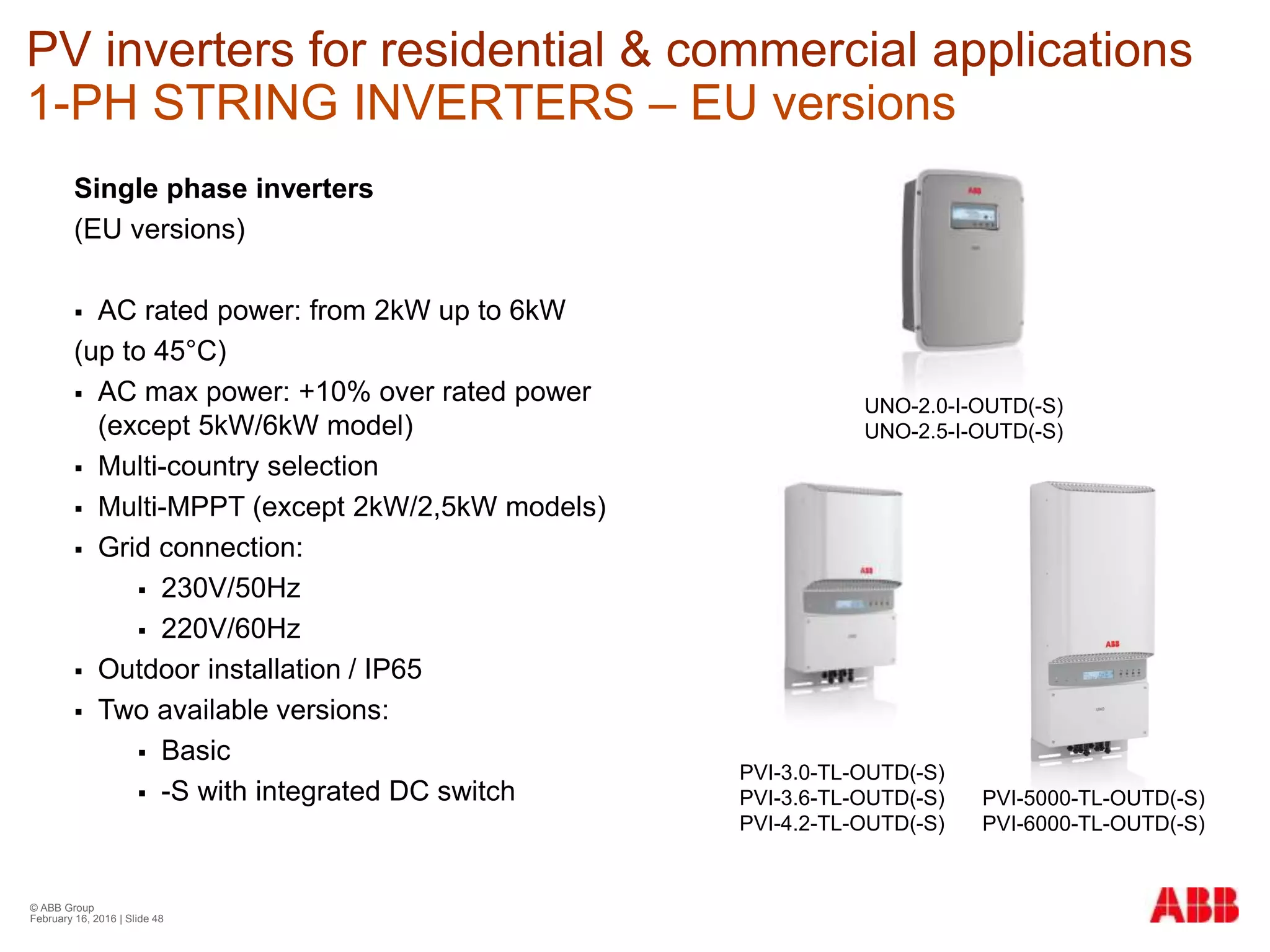 ABB Training Colombia Inverters - Focus on residential and commercial ...
