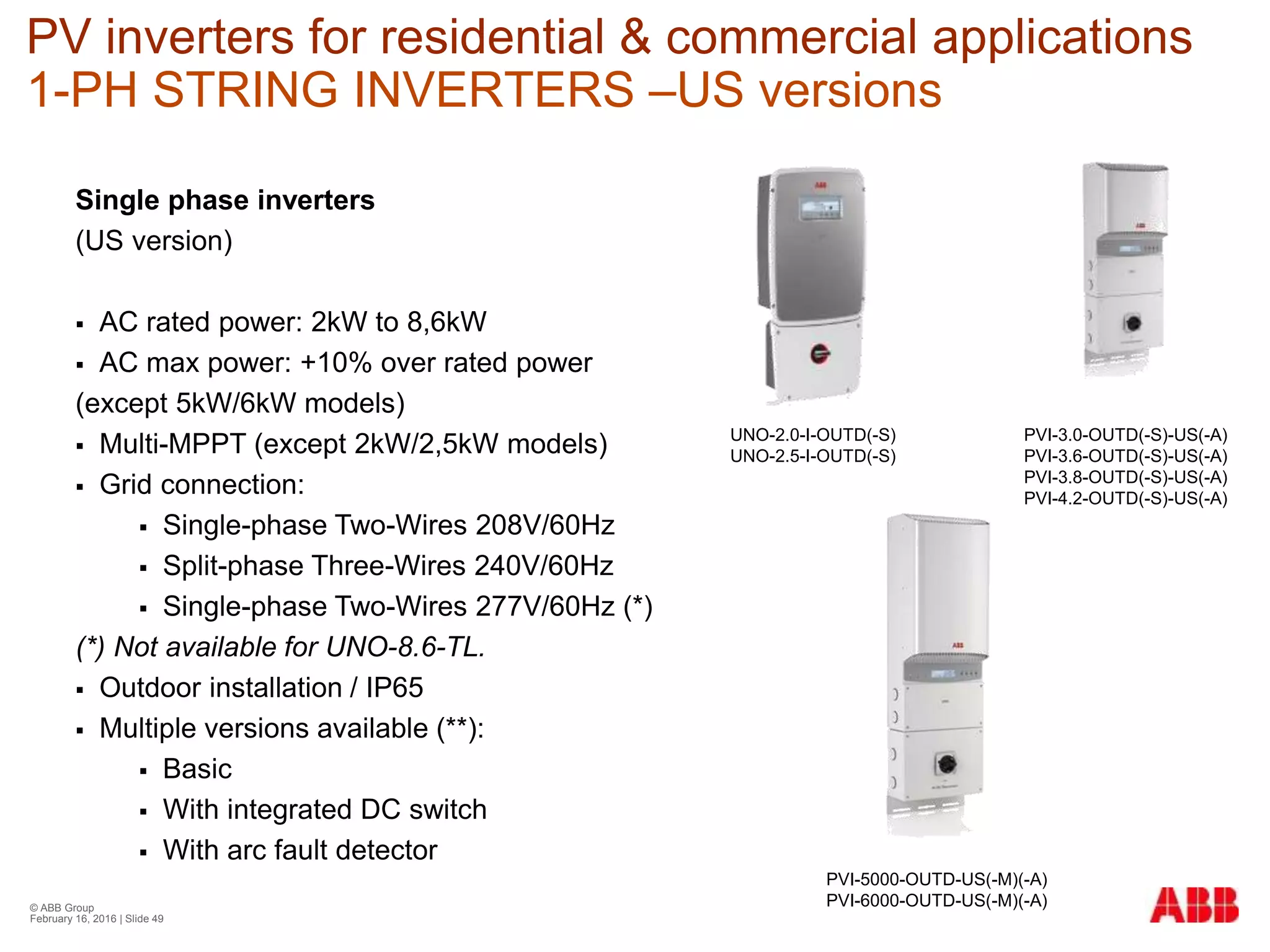 ABB Training Colombia Inverters - Focus on residential and commercial ...