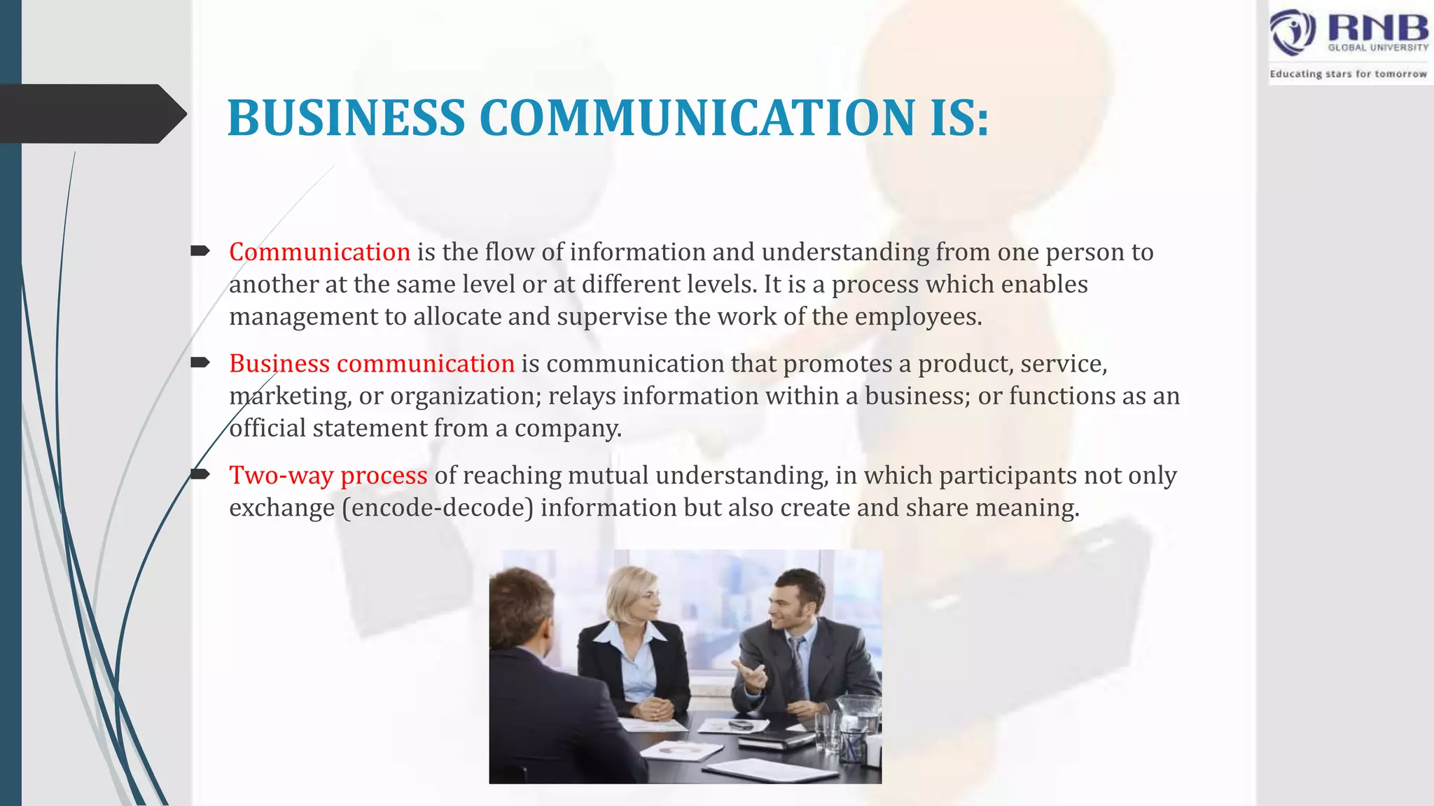 : NATURE AND IMPORTANCE OF BUSINESS COMMUNICATION | PPTX | Business ...