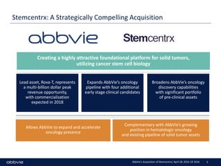 AbbVie Announces Stemcentrx Acquisition | PDF