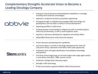 AbbVie Announces Stemcentrx Acquisition | PDF
