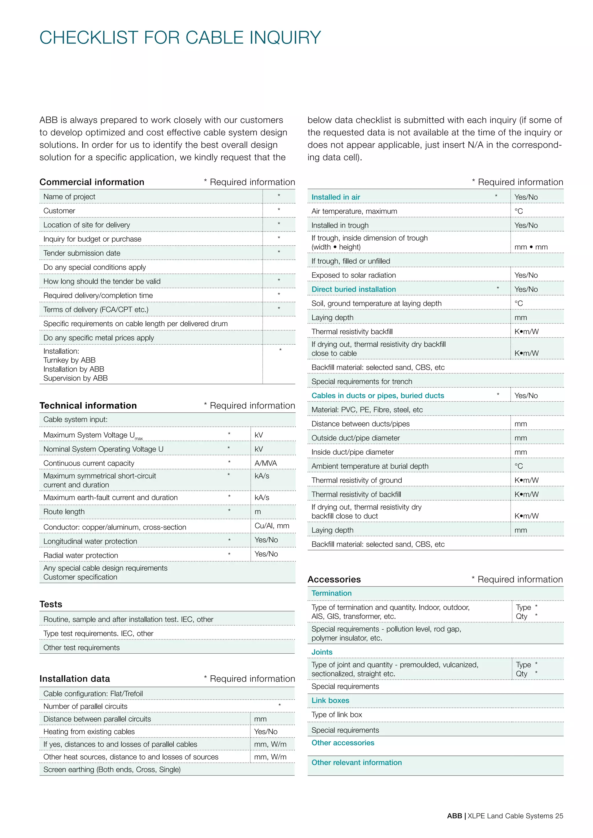 Abb xlpe land cable system user's guide | PDF
