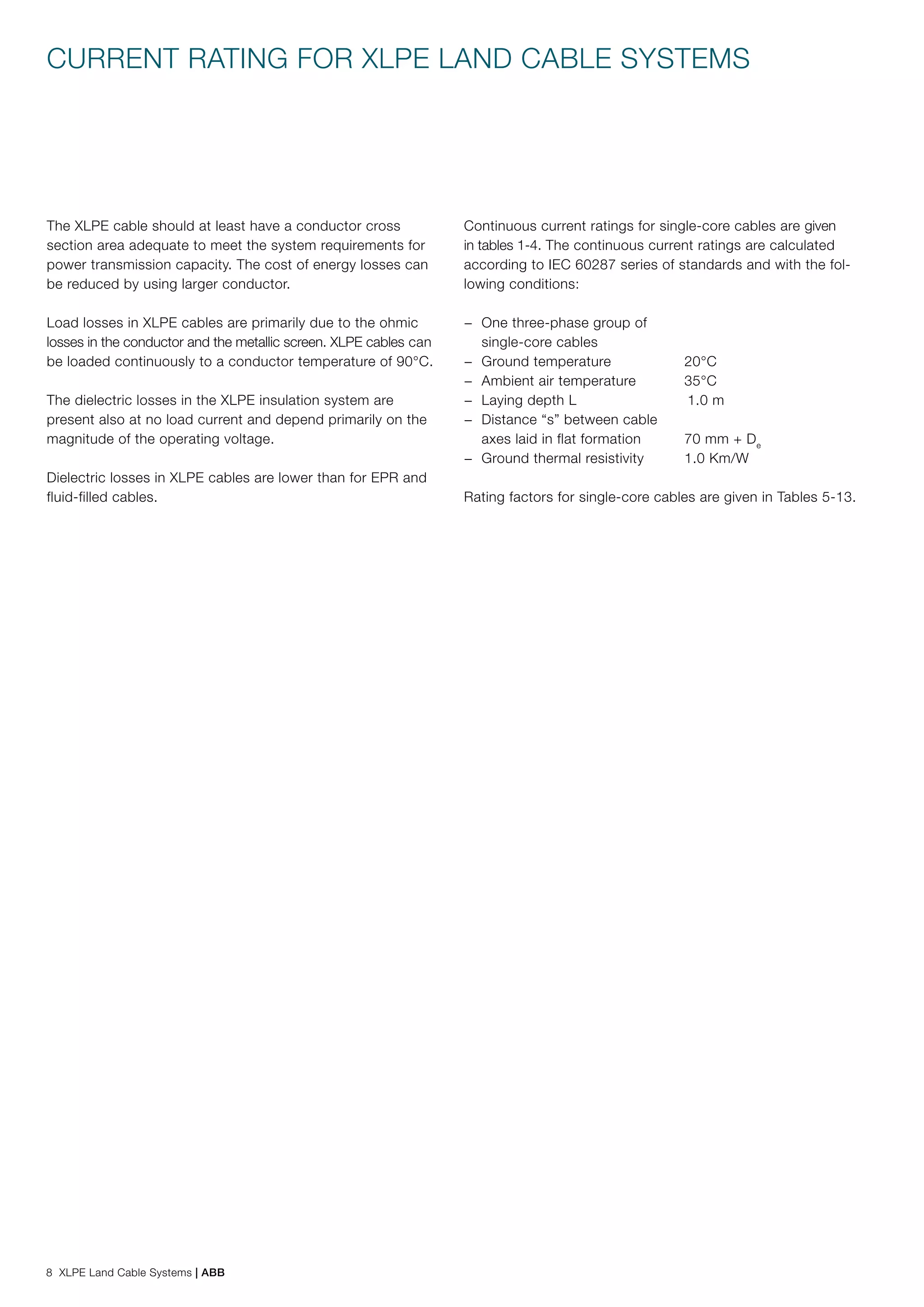 Abb xlpe land cable system user's guide | PDF