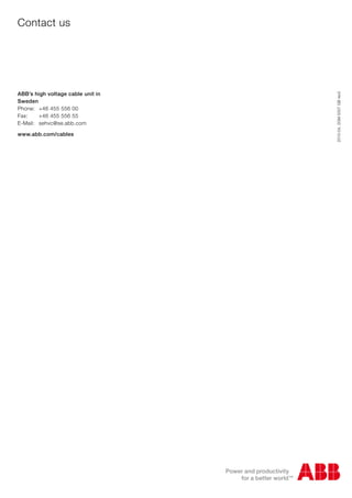 Abb xlpe land cable system user's guide | PDF