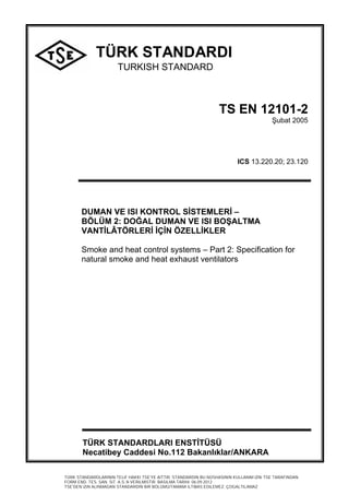 Duman ve isi kontrol si̇stemleri̇ ts en 12101 2 | PDF