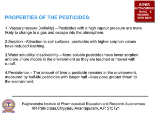 Pesticide Used in Agriculture and Quantification of Organophosphorus ...