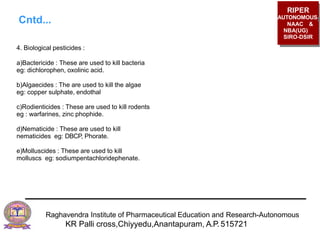 Pesticide Used in Agriculture and Quantification of Organophosphorus ...