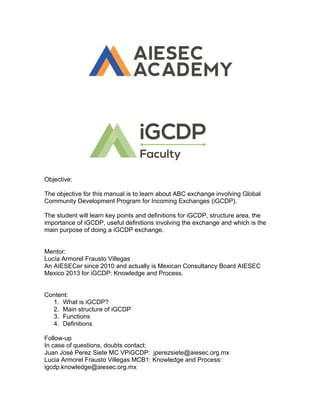 AIESEC Academy | ABC of Exchange | PDF