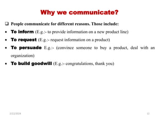 Contemporary business communication lectures note chapter - one | PPTX