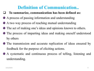 Contemporary business communication lectures note chapter - one | PPTX