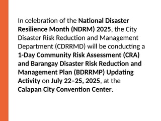 Community Risk Assessment Orientation Activity | PPTX
