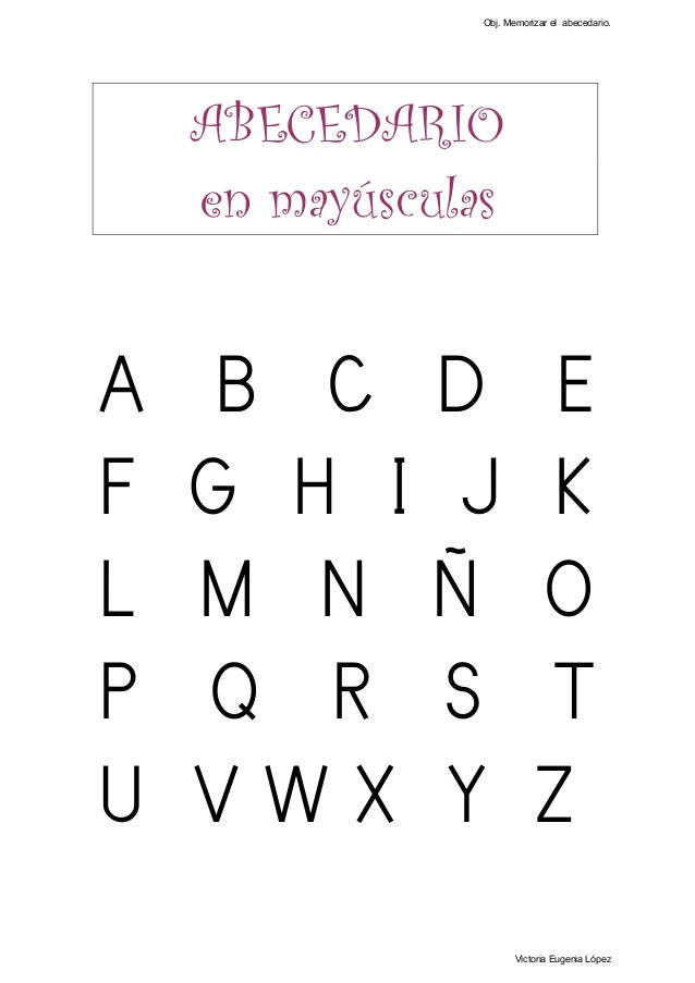 ABECEDARIO: MINÚSCULAS Y MAYÚSCULAS