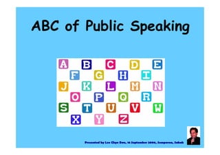 Abc Of Public Speaking | PPT