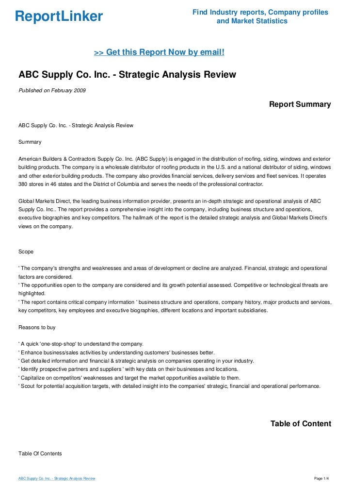 ABC Supply Co Inc Strategic Analysis Review abc-supply-co-inc-strategic-analysis-review