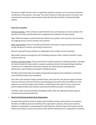 Activity Based Costing System | PDF