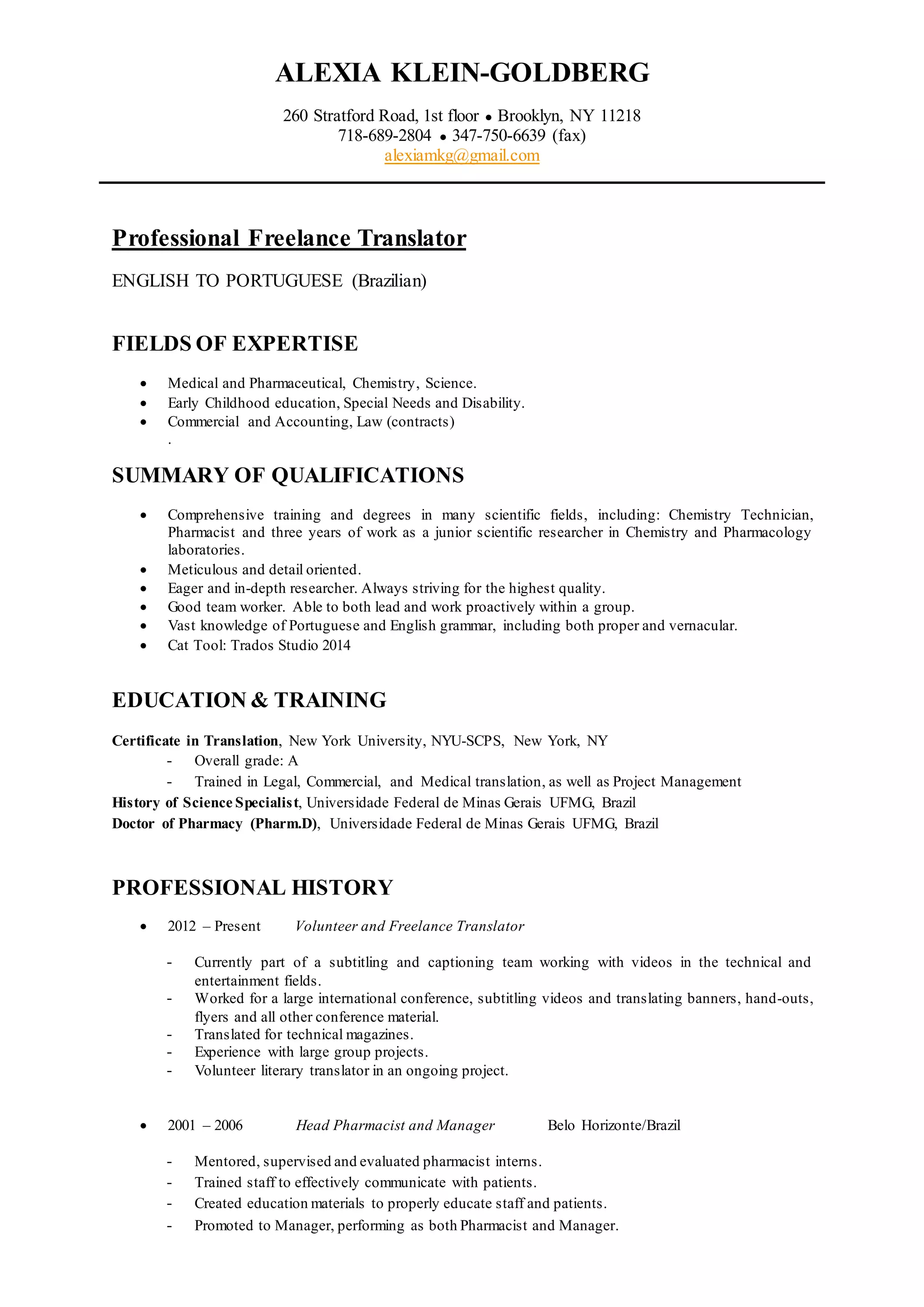 KLEIN ALEXIA-resume | DOCX
