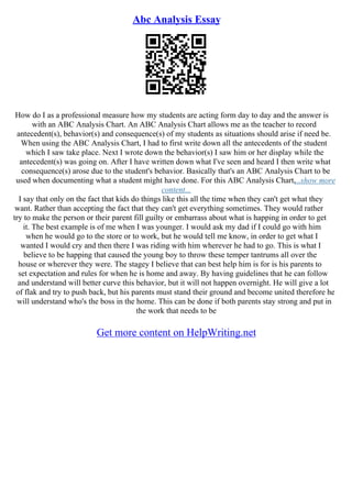 Abc 123 Essays | PDF