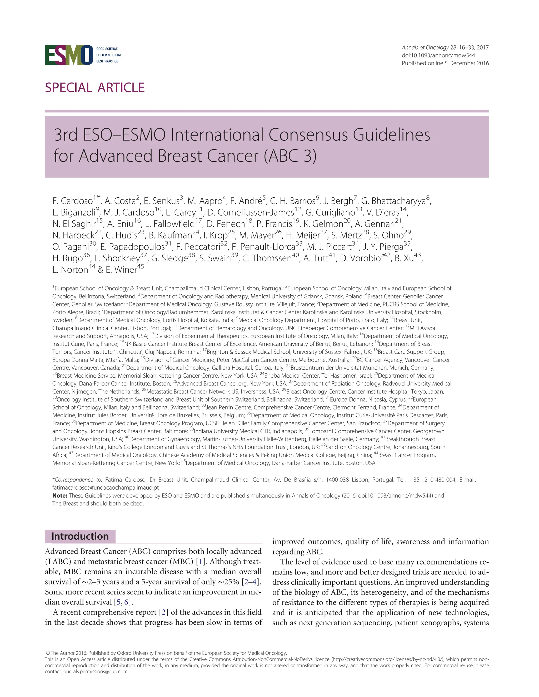 guia de manejo clinico para el cancer de mama avanzado ABC breast ...