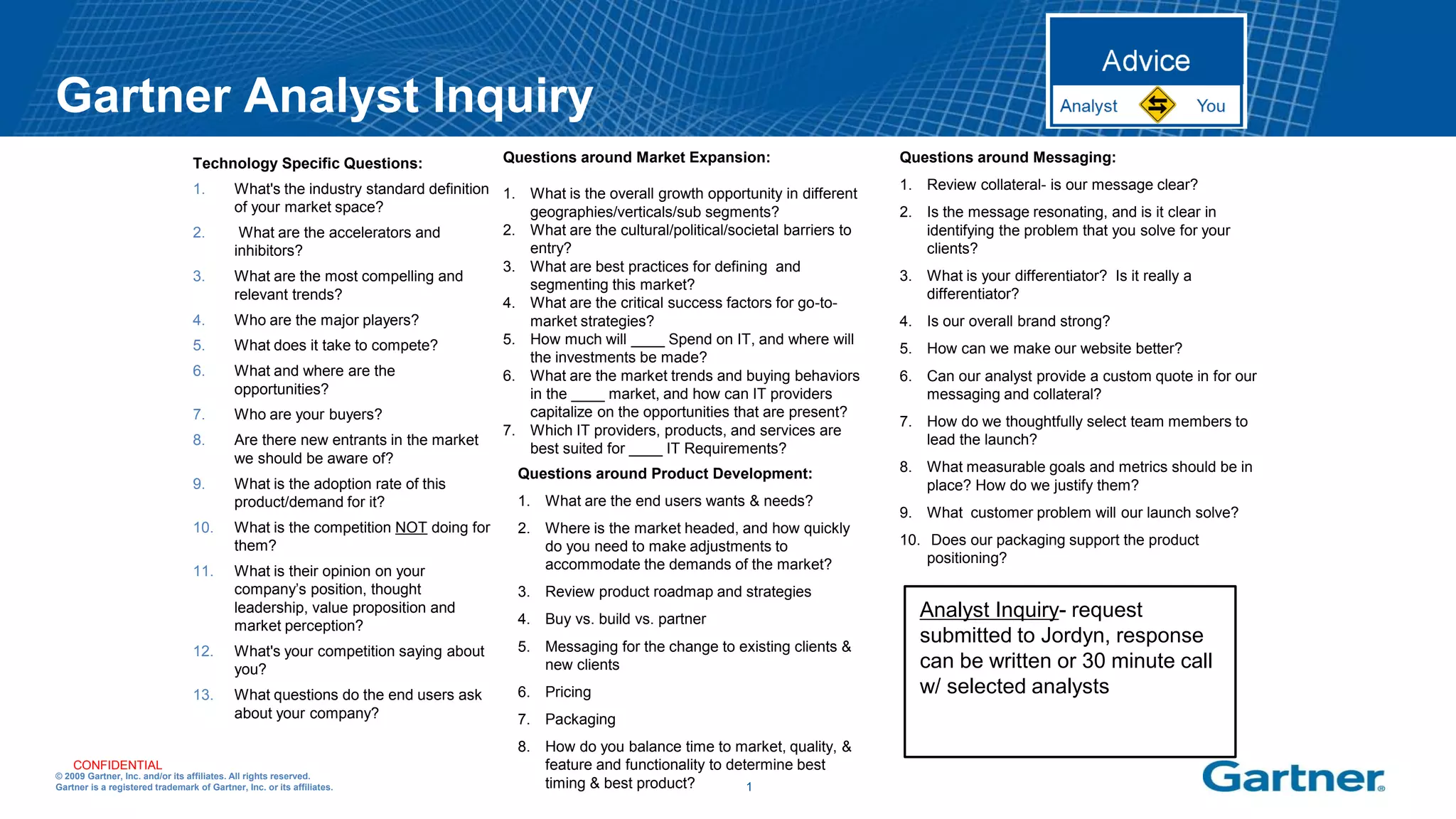 Gartner Analyst Inquiry | PPT