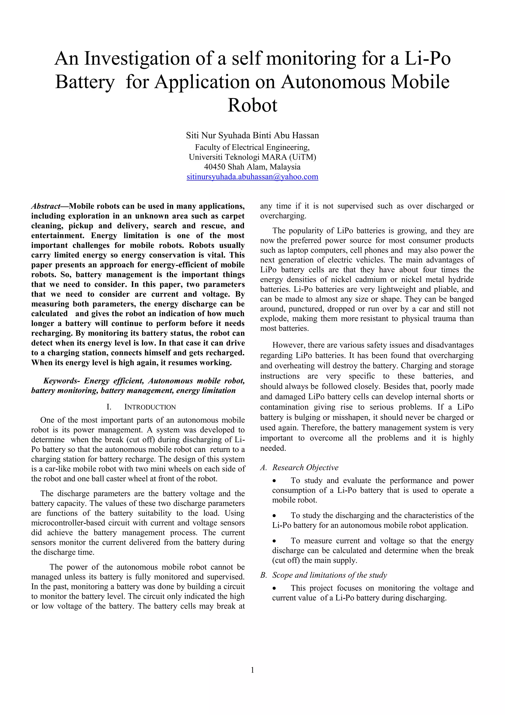 Technical Paper Final Year Project | PDF