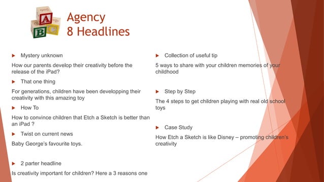 Abc agency 8 headlines | PPTX | Children\'s Games and Toys | Shopping