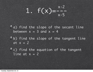 Calculus AB - Slope of secant and tangent lines | PPT