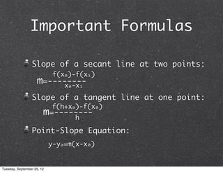 Slope Of Secant Line